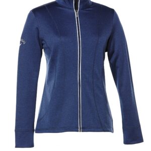 Callaway Women's Golf Full Zip Long Sleeve Fit Fleece Jacket, Blueprint Heather, Medium