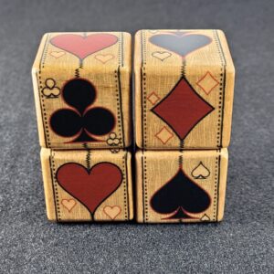 Newt's Playing Cards HideWood Design Suited Trump Marker/Indicator/Cube - 1-1/4" Stylish Block That Helps Card Players Know What is Trump (Classic)