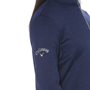 Callaway Women's Golf Full Zip Long Sleeve Fit Fleece Jacket, Blueprint Heather, Medium