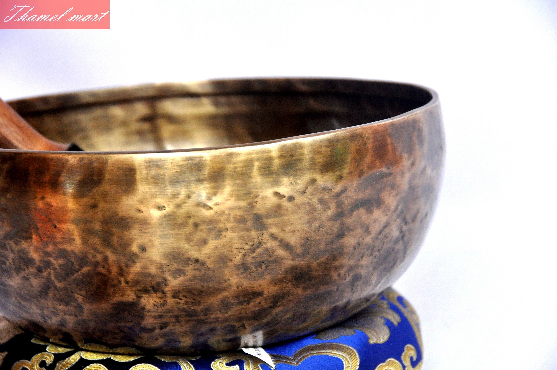 Throat Chakra and Zeal Chakras Note Antique Hand Hammered Tibetan Meditation Singing Bowl 9 Inches-Yoga Old Bowl by Sinigng bowl house