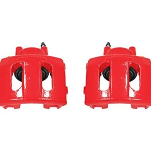 Power Stop S4339 Front Pair of High-Temp Red Powder Coated Calipers For 1991 - 2001 Jeep Cherokee Mid Size XJ | 1993- 1998 Grand Cherokee | 1990 - 2006 Wrangler [Application Specific]