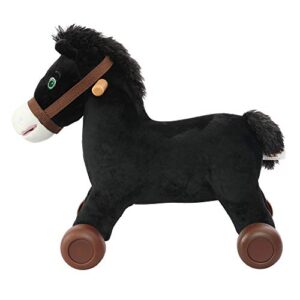 Rockin' Rider Cocoa 2-in-1 Pony Plush Ride-On, Black, Large