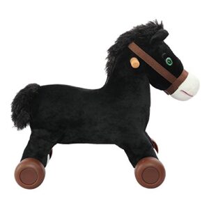 Rockin' Rider Cocoa 2-in-1 Pony Plush Ride-On, Black, Large