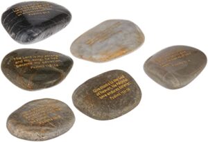 stonebriar inspirational psalm polished river stones, set of 6, natural