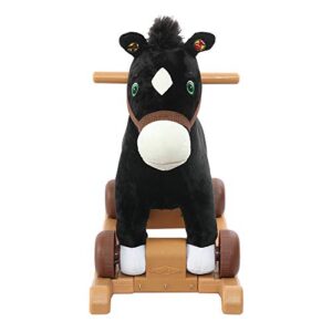 Rockin' Rider Cocoa 2-in-1 Pony Plush Ride-On, Black, Large