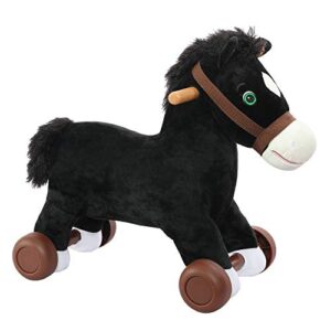 Rockin' Rider Cocoa 2-in-1 Pony Plush Ride-On, Black, Large