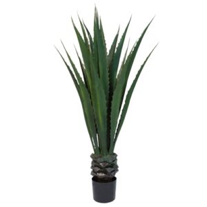 pure garden giant agave fake plant - 52-inch faux succulent with pot - artificial trees blend southwestern style with modern home decor