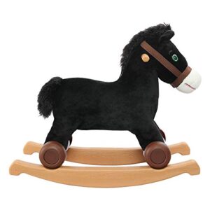 Rockin' Rider Cocoa 2-in-1 Pony Plush Ride-On, Black, Large