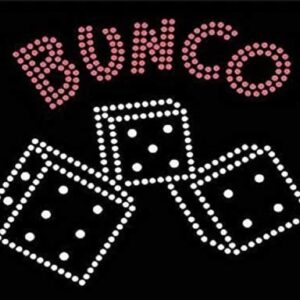 Bunco Game Kit with Crystal Tote Bag - Includes 9 Pink Dice, Bunco Score Sheets, Pencils, Bell, & 3 Inch Plush Dice - All of The Bunco Party Supplies You Need!