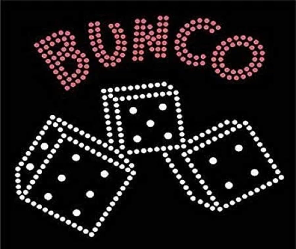 Bunco Game Kit with Crystal Tote Bag - Includes 9 Pink Dice, Bunco Score Sheets, Pencils, Bell, & 3 Inch Plush Dice - All of The Bunco Party Supplies You Need!