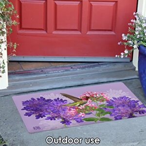 Toland Home Garden 800238 Hummingbird and Flowers Summer Door Mat 18x30 Inch Bird Outdoor Doormat for Entryway Indoor Entrance