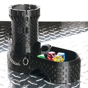 Solid Factory | Medieval Dice Tower with Tray and Dice Vault - Black