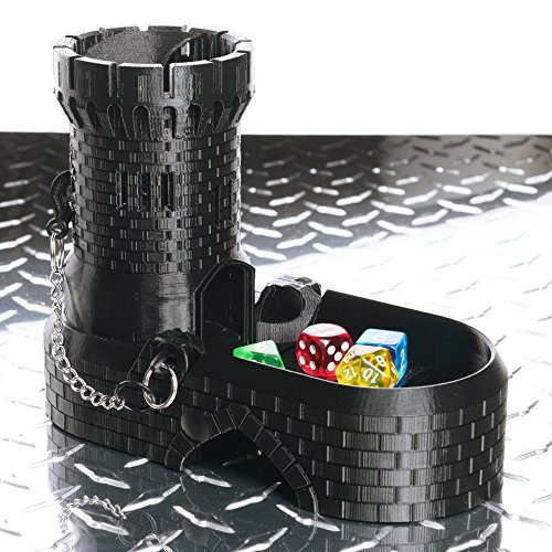 Solid Factory | Medieval Dice Tower with Tray and Dice Vault - Black