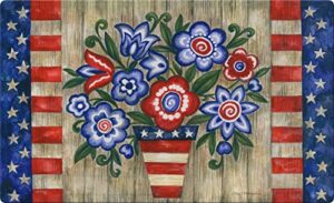 toland home garden 800253 patriotic flowers summer door mat 18x30 inch 4th of july outdoor doormat for entryway indoor entrance