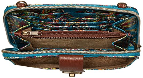 Sakroots Artist Circle Large Smartphone Cross-Body Phone Wallet, Teal Treehouse