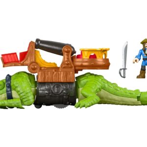 Fisher-Price Imaginext Preschool Toys Pirate Hook & Walking Crocodile 5-Piece Figure Set for Pretend Play Kids Ages 3+ Years