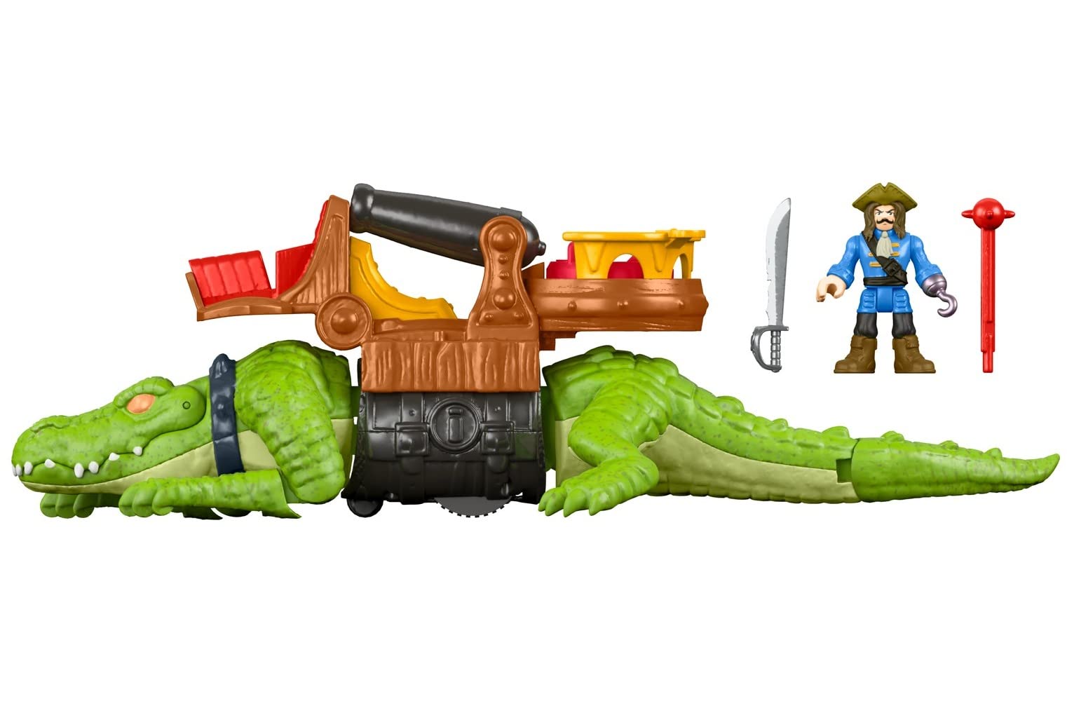 Fisher-Price Imaginext Preschool Toys Pirate Hook & Walking Crocodile 5-Piece Figure Set for Pretend Play Kids Ages 3+ Years