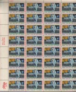 usps first man on the moon stamp mnh sheet 32 x 10 cent air mail scott c76