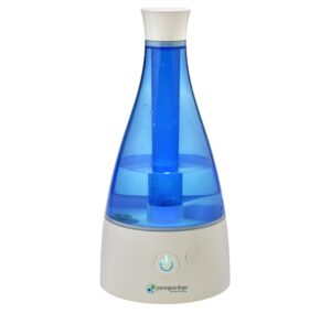 pureguardian ultrasonic cool mist humidifier, 30 hrs. run time, 0.5 gal. tank capacity, 350 sq. ft. coverage, small rooms, quiet, filter free, silver clean treated tank, h940ar