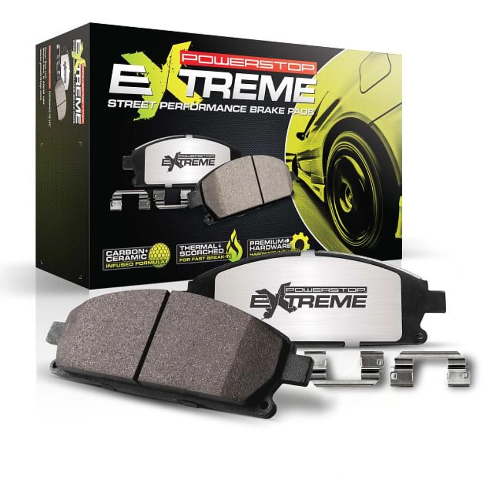 Power Stop Front Z26-1405 Z26 Carbon-Ceramic Brake Pads For Cadillac CTS Chevy Camaro Dodge Challenger Charger Jeep Grand Cherokee [Application Specific]