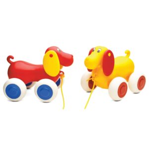 VIKINGTOYS Viking Toys - Pull Along Dog - First Pull Toy, Encourage Walking, Rolls Silently, for Kids Ages 1 +