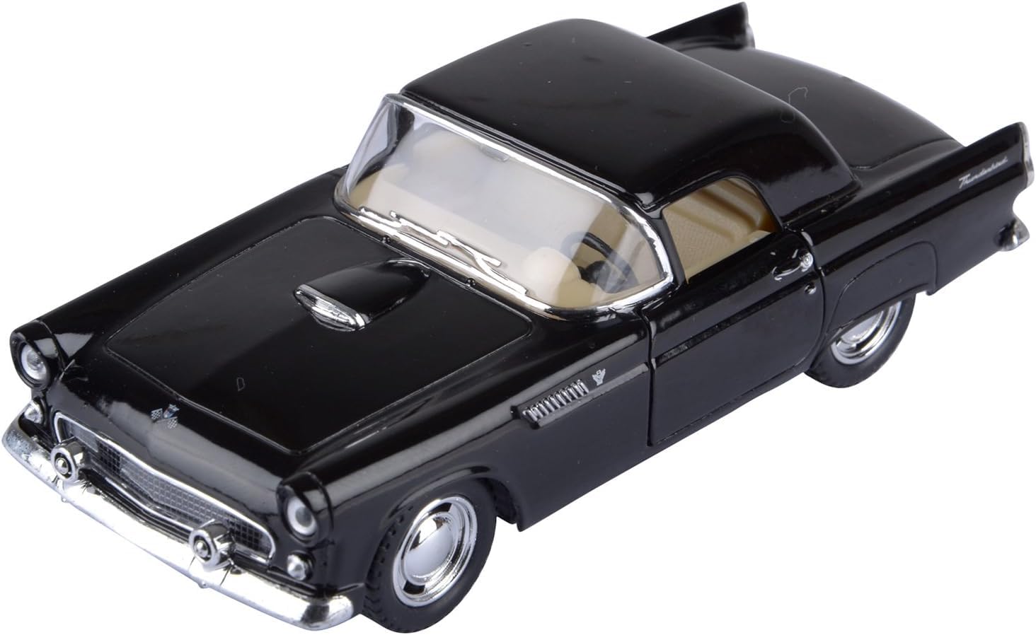 1955 Ford Thunderbird Hard Top In Black Diecast 1:36 Scale By Kinsmart