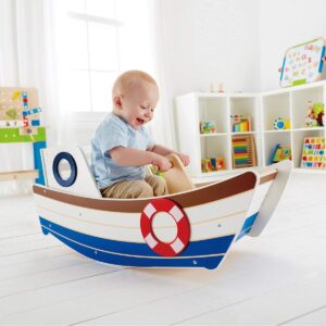 Hape Wooden High Seas Toddler Rocking Ride-On| Early Explorer Wooden Rocker Rocking Ride for Toddlers