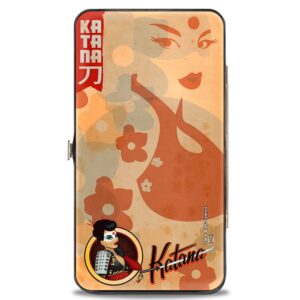 Buckle-Down unisex adults Buckle-down Hinge - Katana Bombshell Pose/Pose Silhouette Tan/Reds Wallet, Multicolor, 7 x 4 US