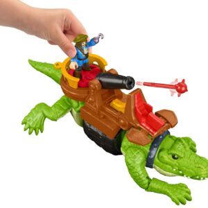 Fisher-Price Imaginext Preschool Toys Pirate Hook & Walking Crocodile 5-Piece Figure Set for Pretend Play Kids Ages 3+ Years