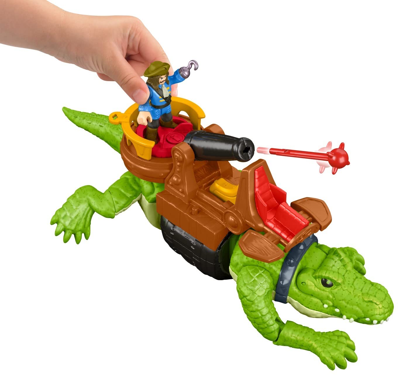 Fisher-Price Imaginext Preschool Toys Pirate Hook & Walking Crocodile 5-Piece Figure Set for Pretend Play Kids Ages 3+ Years