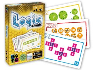 brain games logic cards yellow - math brain teaser card game for kids, teenagers & adults - award winning family fun!, 3.5" x 2.4"