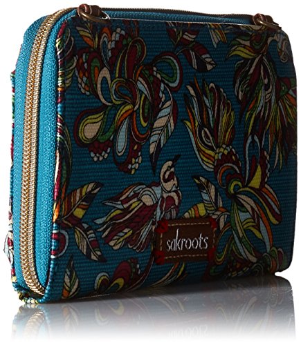 Sakroots Artist Circle Large Smartphone Cross-Body Phone Wallet, Teal Treehouse