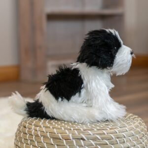 DEMDACO Sitting Small Havanese Dog Black and White Children's Plush Stuffed Animal