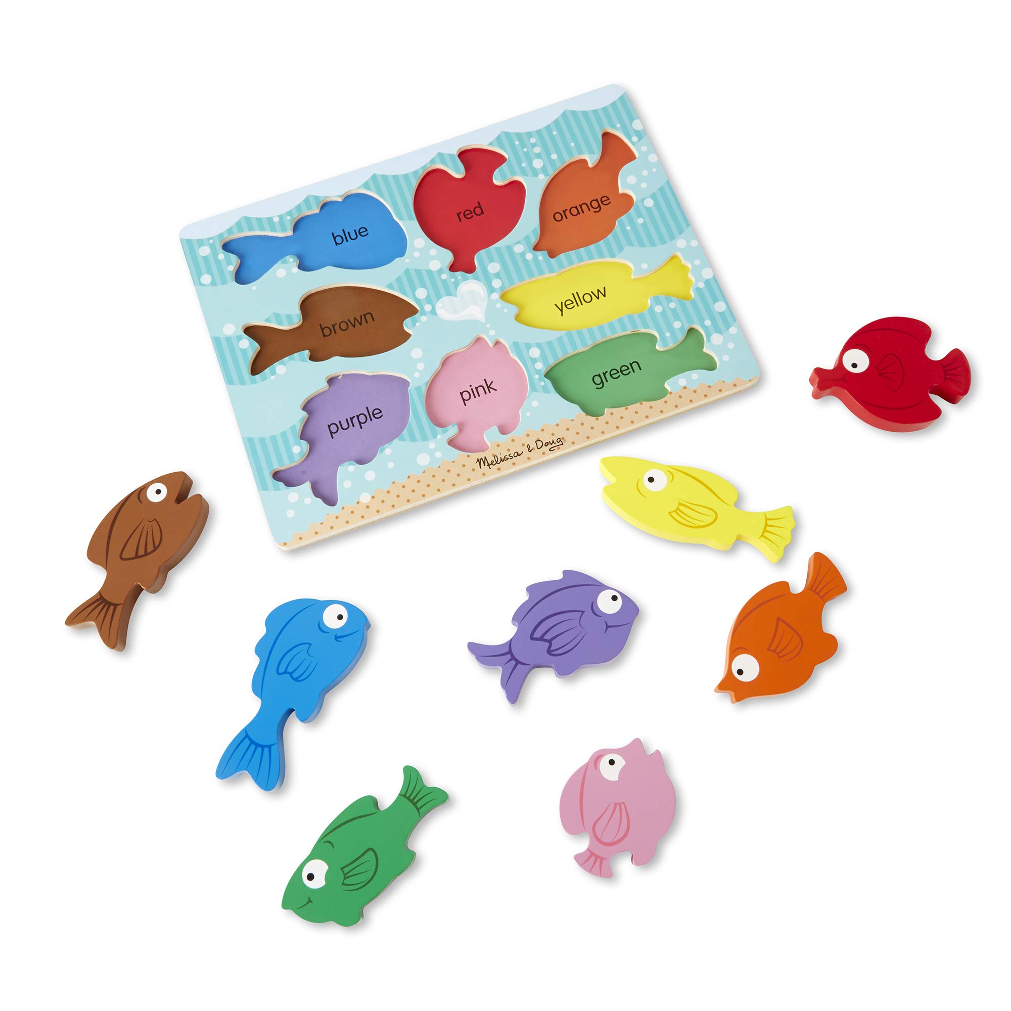 Melissa & Doug Colorful Fish Wooden Chunky Puzzle (8 pcs)