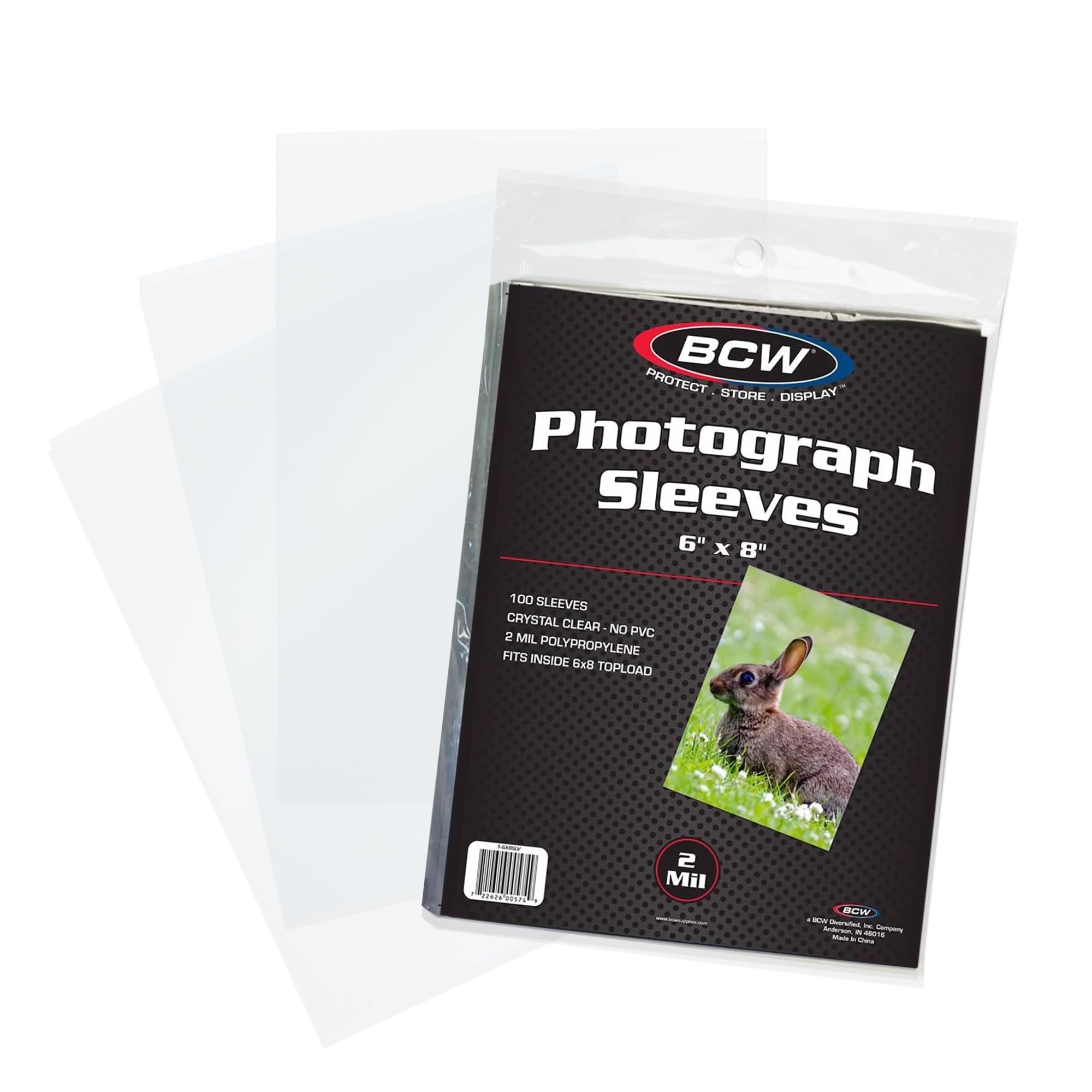 BCW 6x8 Photo Sleeves (100 Pack) - Acid-Free, No PVC | Clear Plastic Sleeves for Photos, Postcards, and Collectibles | Archival Quality for Albums, Storage, and Display