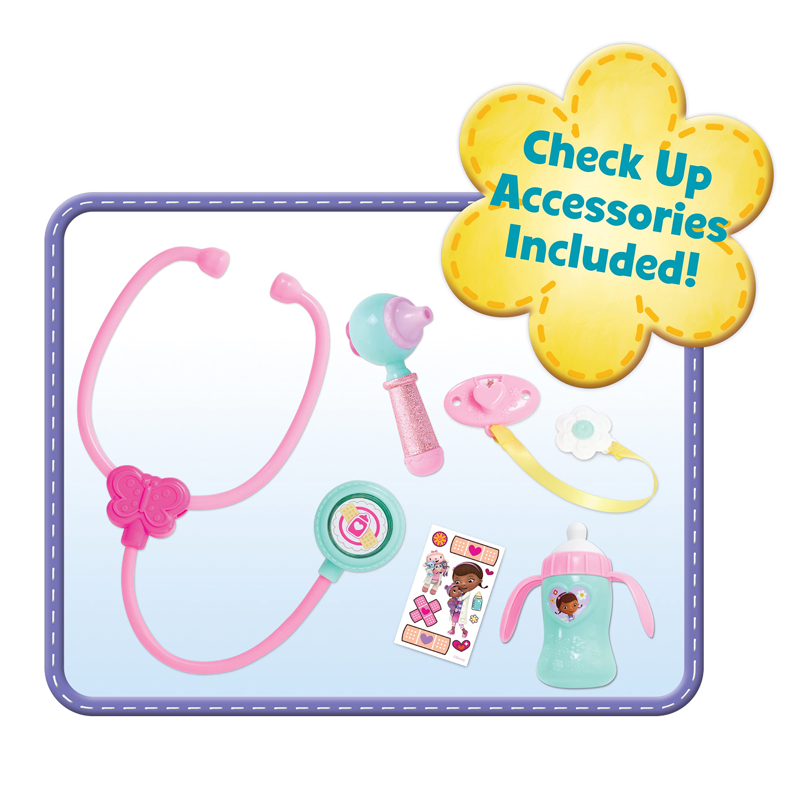 Doc McStuffins Disney Junior Get Better Baby Cece Doll with Lights and Sounds Stethescope and Doctor Accessories, Kids Toys for Ages 3 Up by Just Play