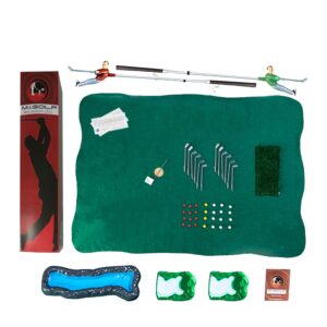 mini indoor golf game competition pack, mini indoor golf practice includes golf accessories, indoor putting green and clubs, indoor mini golf set with 35" shotmaker golfer, at home mini golf course