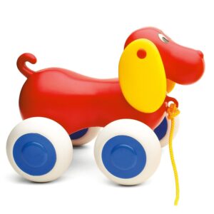 VIKINGTOYS Viking Toys - Pull Along Dog - First Pull Toy, Encourage Walking, Rolls Silently, for Kids Ages 1 +