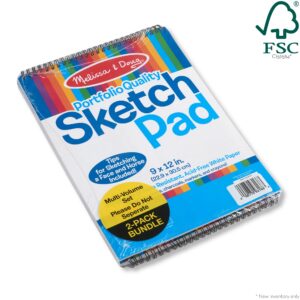 Melissa & Doug Sketch Pad (9 x 12 Inches) - 50 Sheets, 2-Pack - FSC Certified