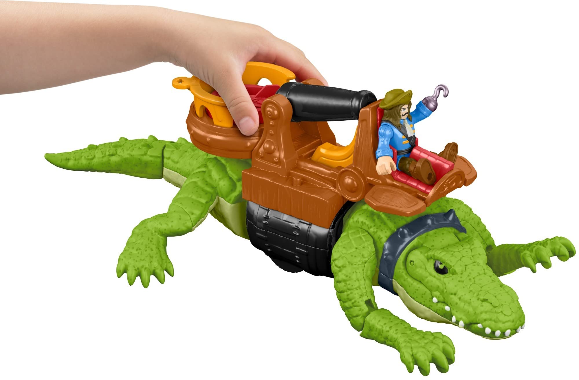 Fisher-Price Imaginext Preschool Toys Pirate Hook & Walking Crocodile 5-Piece Figure Set for Pretend Play Kids Ages 3+ Years