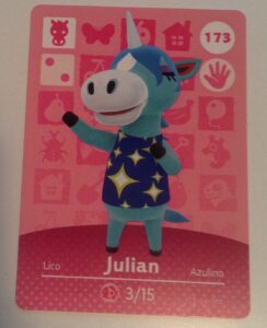 nintendo animal crossing happy home designer amiibo card julian 173/200 usa version