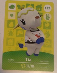 nintendo animal crossing happy home designer amiibo card tia 121/200 usa version