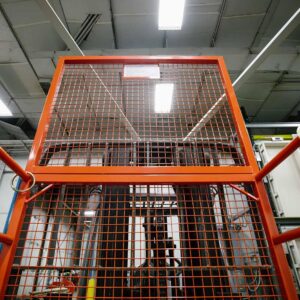 Titan Attachments Forklift Safety Cage 45" x 43", 2 Person Design with 1,200 LB Loading Capacity, Forklift Man Basket, Provide Safety for Most Aerial Jobs, Collapsible Work Platform