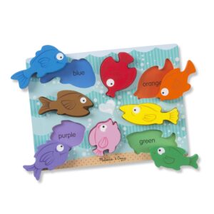 melissa & doug colorful fish wooden chunky puzzle (8 pcs)