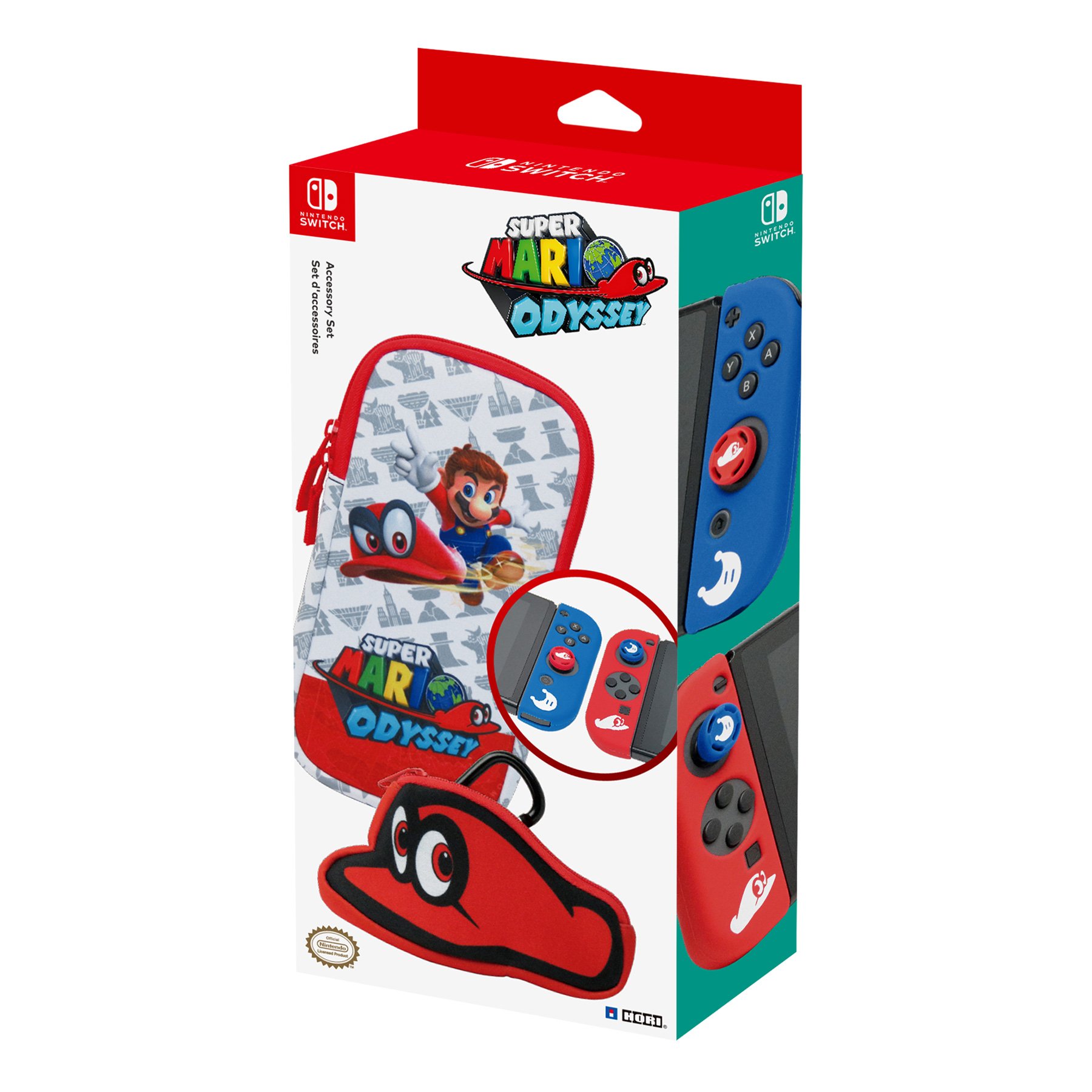 HORI Super Mario Odyssey Accessory Set Officially Licensed - Nintendo Switch,Case