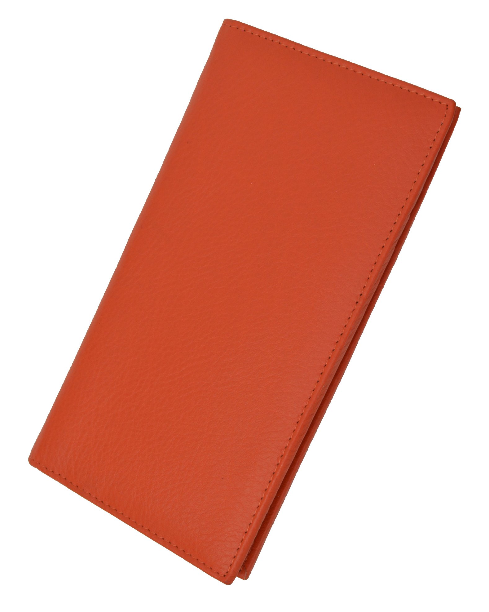 Marshal Brabd New Premium Leather Checkbook Wallet ID Credit Card Organizer (Orange)