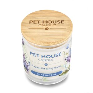 One Fur All Pet House Candle Plant-Based/Soy Candle - Clean Burning Scented Candles, Long Lasting Pet Odor Candle for Home - Lilac Garden