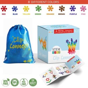 Clip Connect 100 Pieces | Diameter 1.5", Interlocking Solid Plastic Building Blocks Set Early STEM Educational Toy for Preschool Kids Boys and Girls, Promotes Fine Motor Skills & Sensory Development