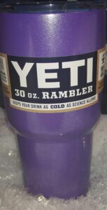 yeti rambler 30 oz, stainless steel, powder-coated, with new magslide lid (frosted purple)