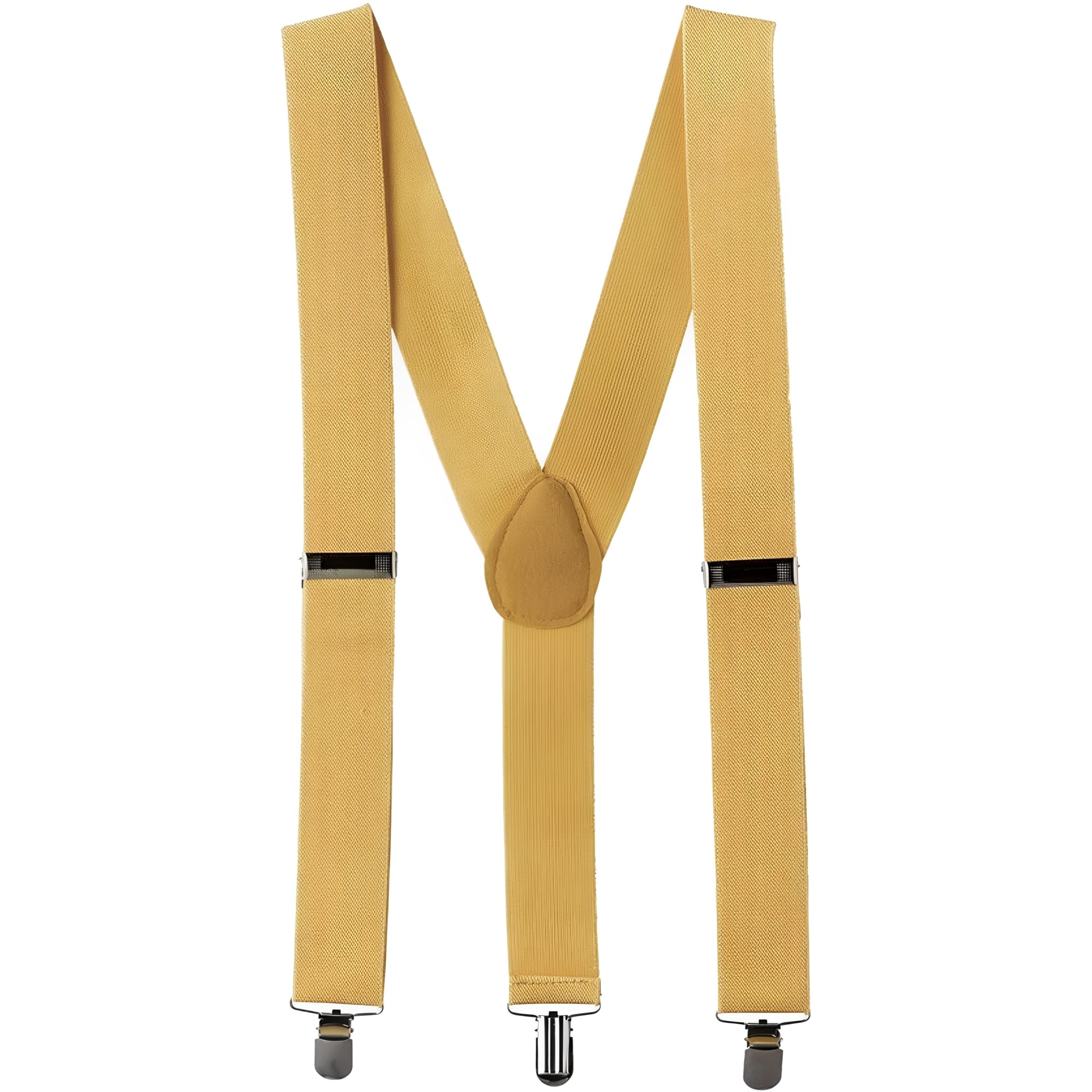 Gold Adjustable Metal Clip Accessory Suspenders - 1 Pack - Durable Polyester, Stylish & Versatile Accessory - Perfect For Weddings, Events & Everyday Elegance, One Size Fits Most